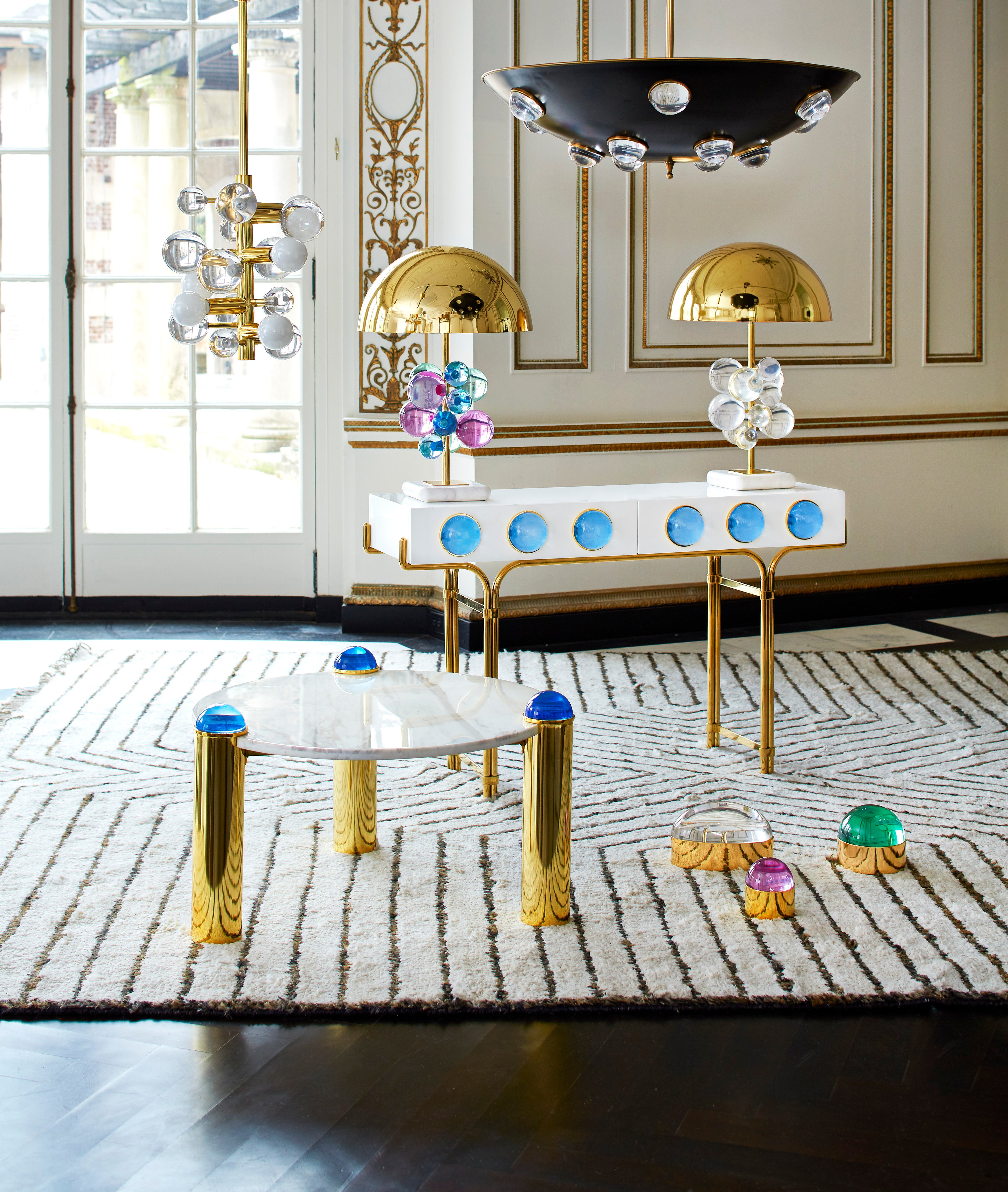 Jonathan Adler Globo Console Table – Blue – Shropshire Design