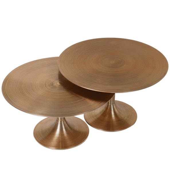 Kayan Milled Gold Metal Disk Table – Excess Stock – Shropshire Design