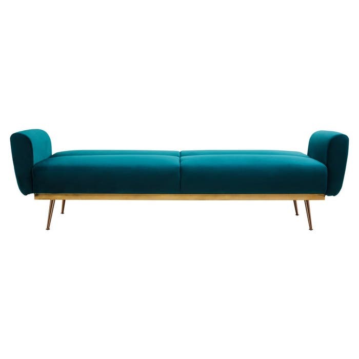 Adelaide Sofa Bed – Blue-Green Velvet – Shropshire Design