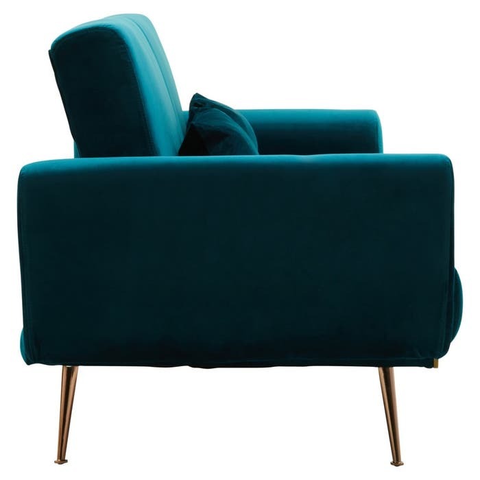 Adelaide Sofa Bed – Blue-Green Velvet – Shropshire Design