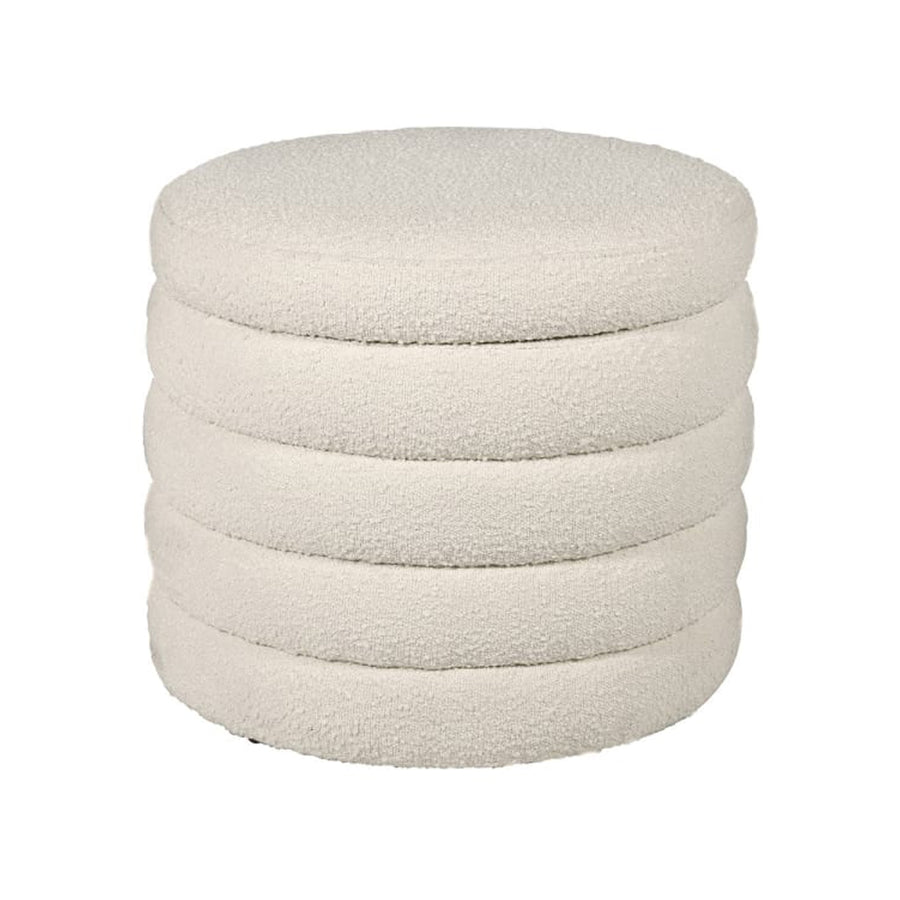 Bertram Ribbed Ottoman (CRIB 5) – Cream Boucle – Shropshire Design