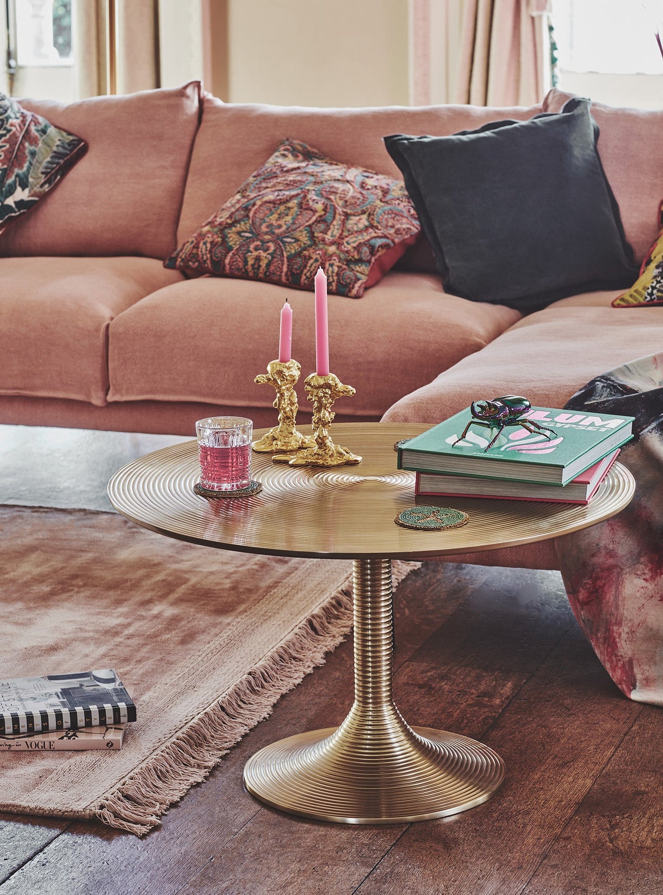 Kayan Milled Gold Metal Disk Table – Excess Stock – Shropshire Design