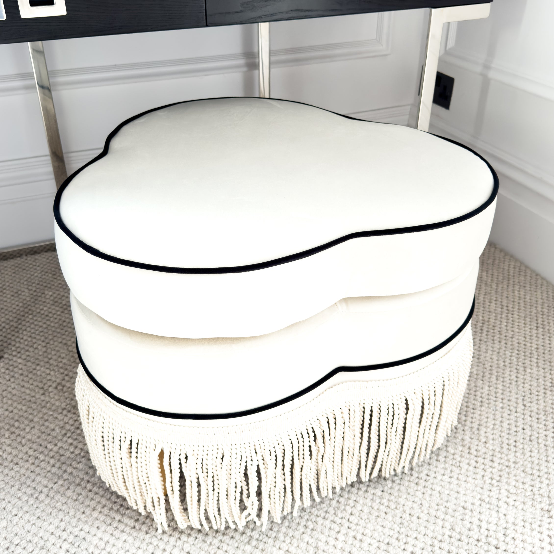 Carina Curved Ottoman with Tassels – Shropshire Design