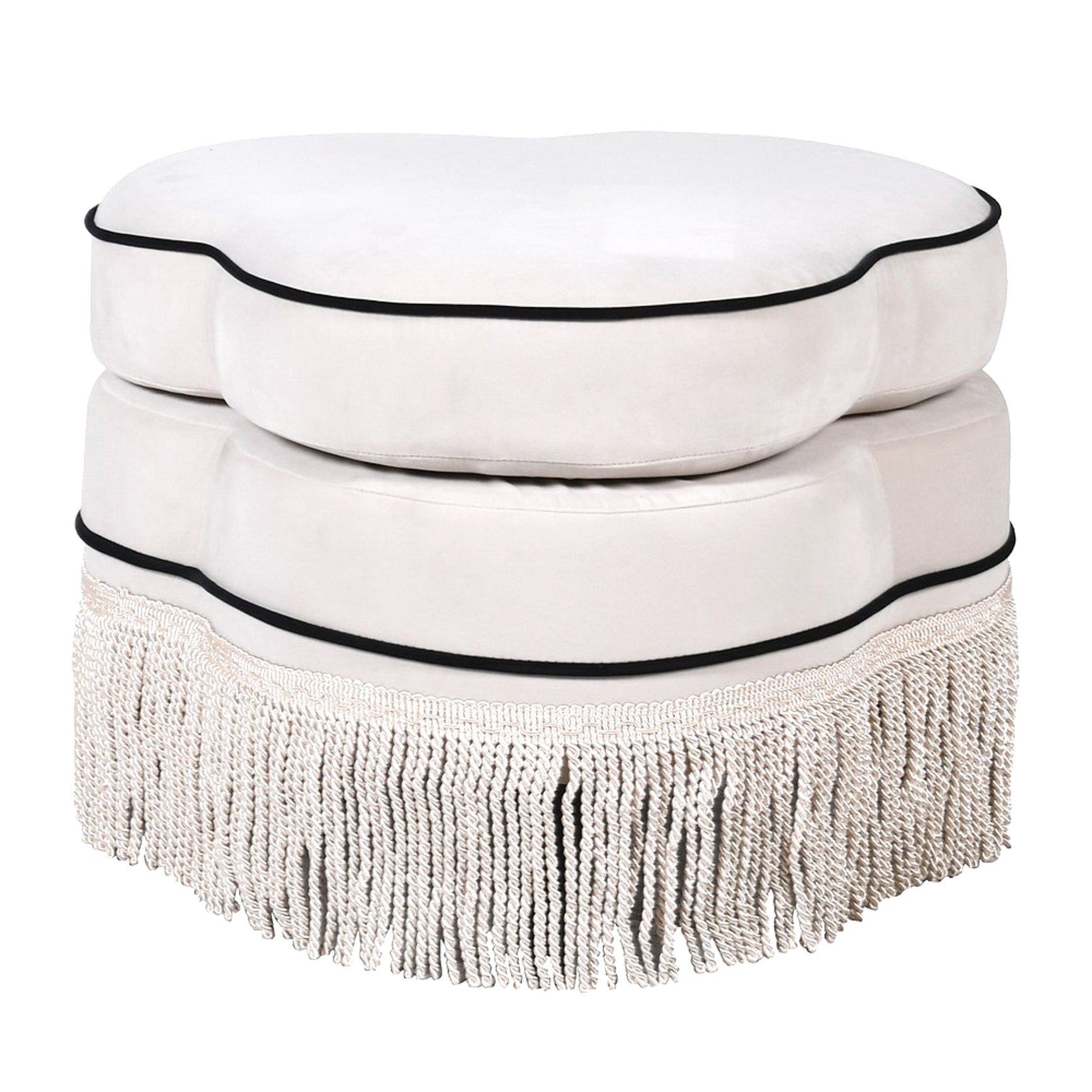 Carina Curved Ottoman with Tassels – Shropshire Design