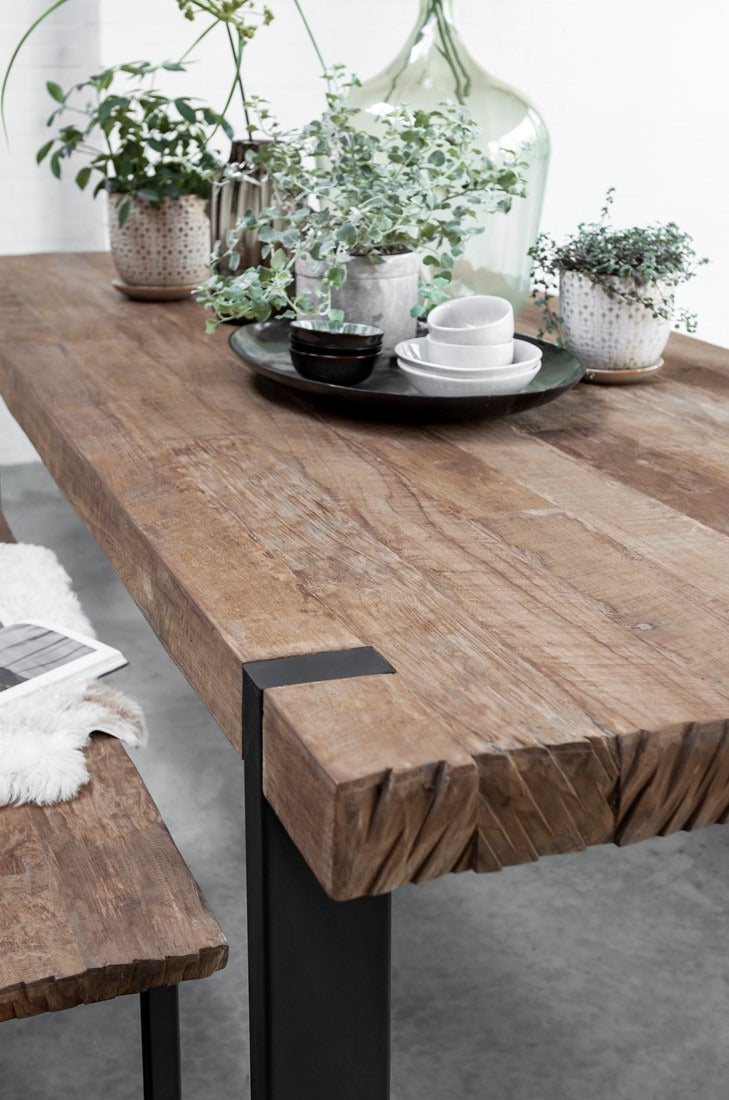 DTP Home Beam Dining Table with Natural Finish – 275cm – Shropshire Design