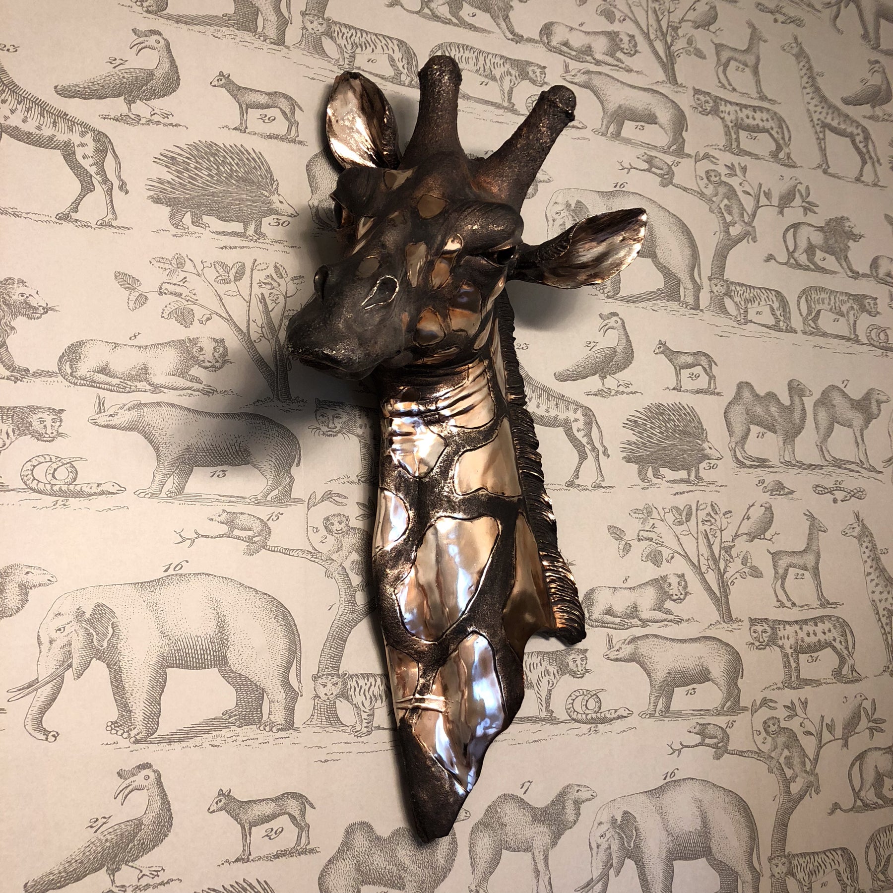 Geoffrey the Giraffe Copper Wall Figurine – Shropshire Design