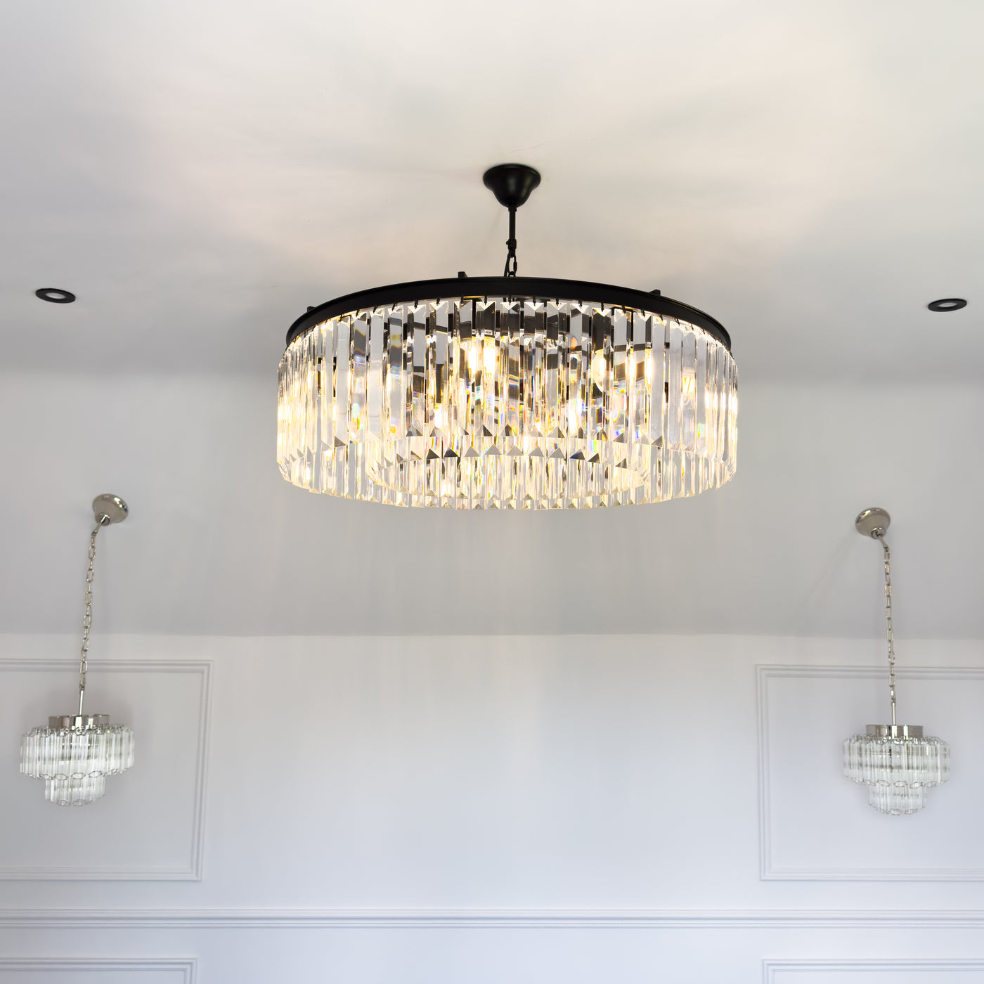 Huge Round Crystal Droplet Light – Shropshire Design