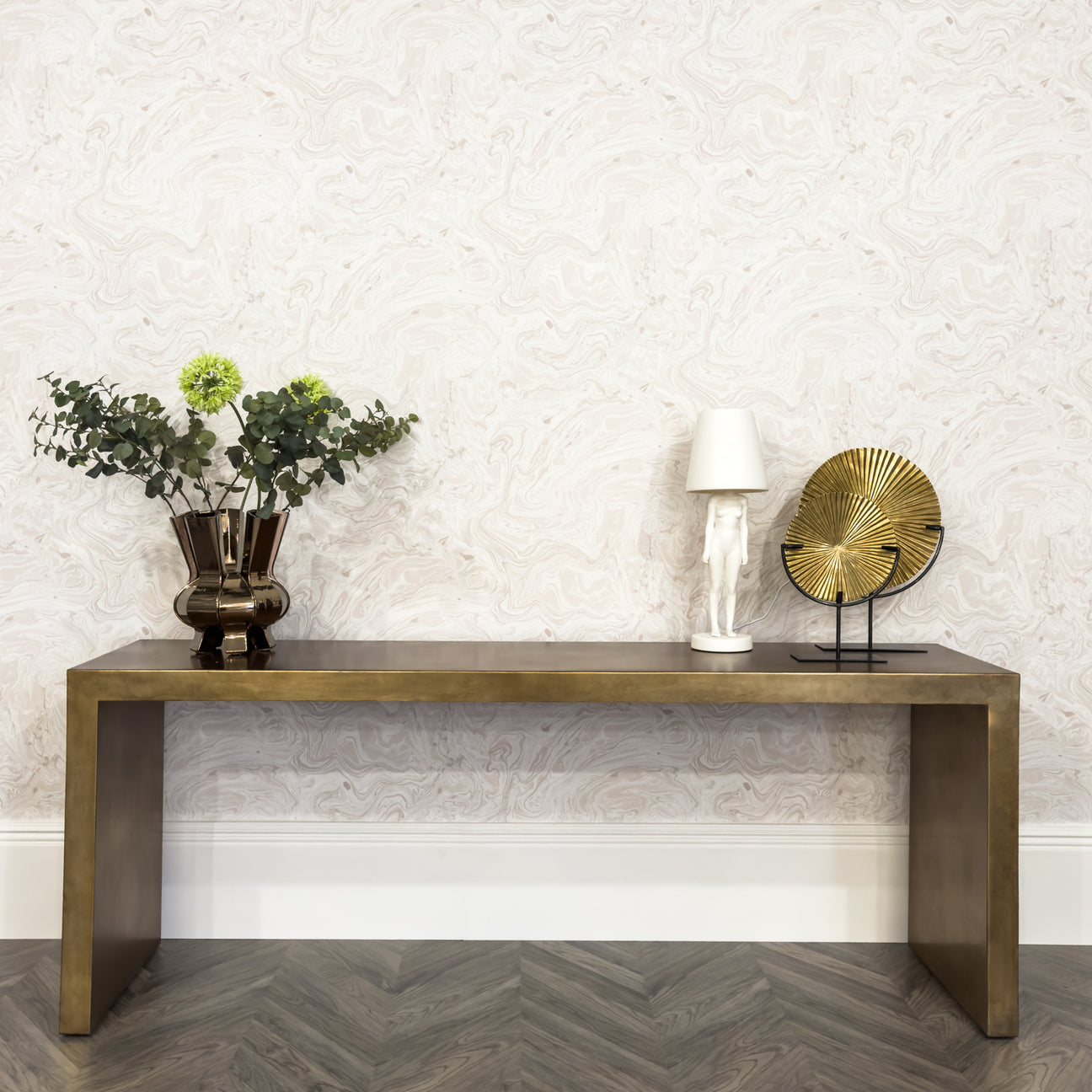 Ida Long Console Table in Distressed Iron – Shropshire Design