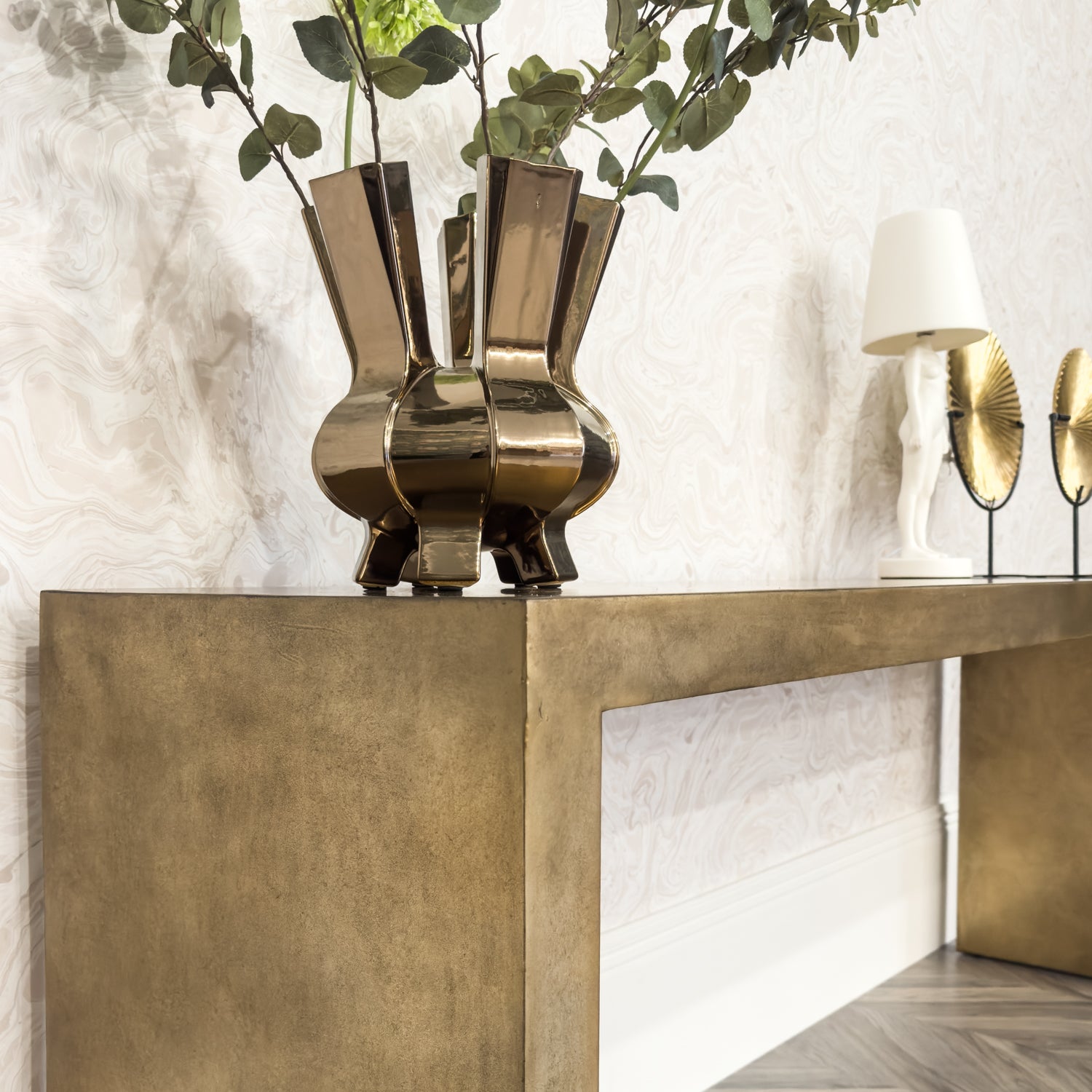 Ida Long Console Table in Distressed Iron – Shropshire Design