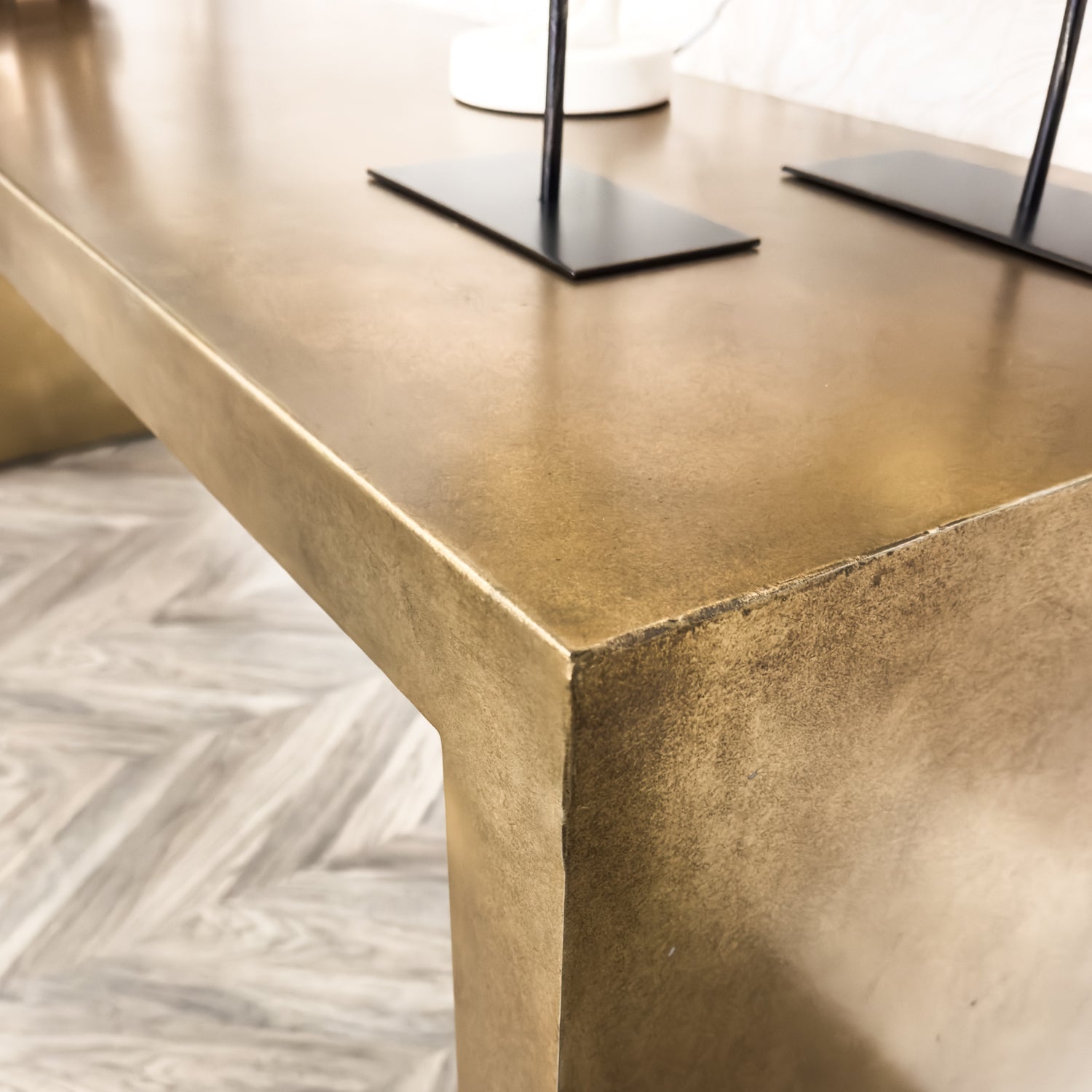 Ida Long Console Table in Distressed Iron – Shropshire Design