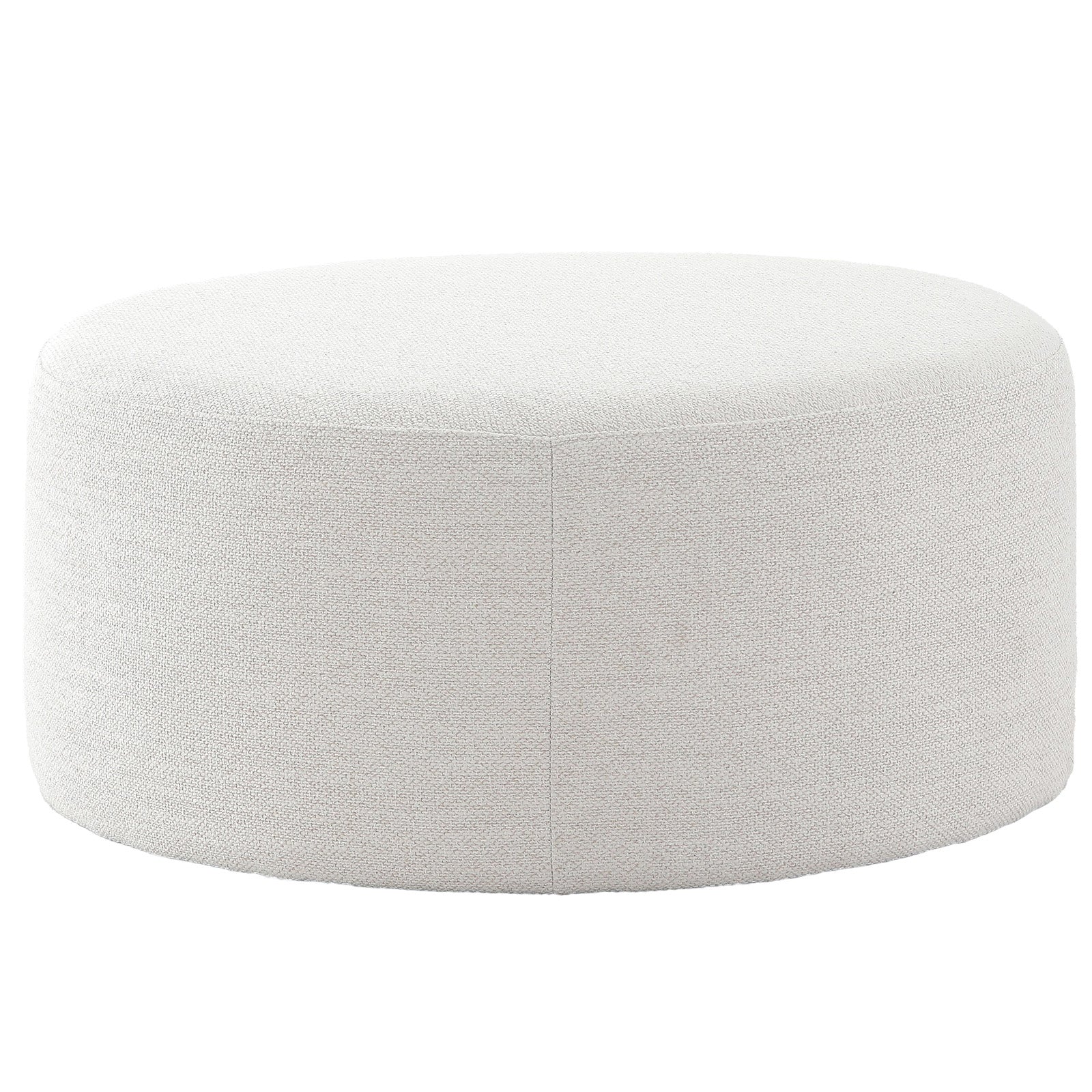 Keiichi Round Ottoman - Off White – Shropshire Design