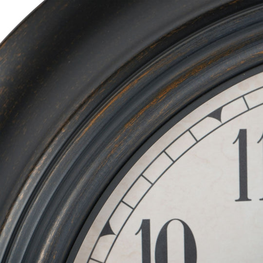 Libra Interiors Outdoor Antiqued Metal Clock – Black – Shropshire Design