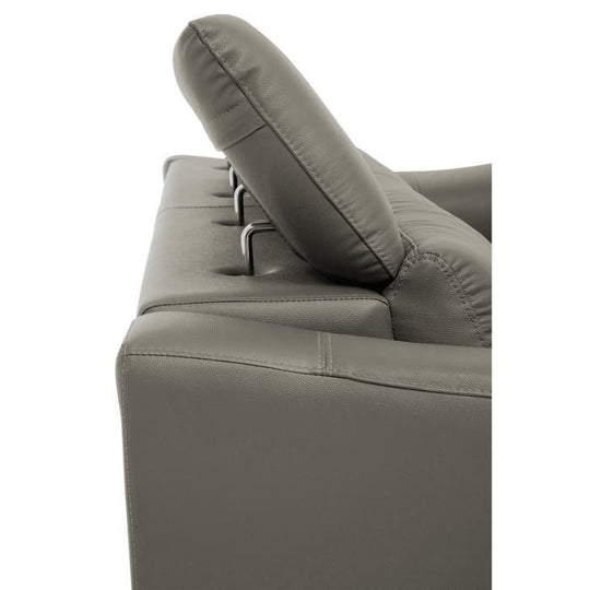 Lincoln 3-Seater Sofa – Grey Leather – Shropshire Design