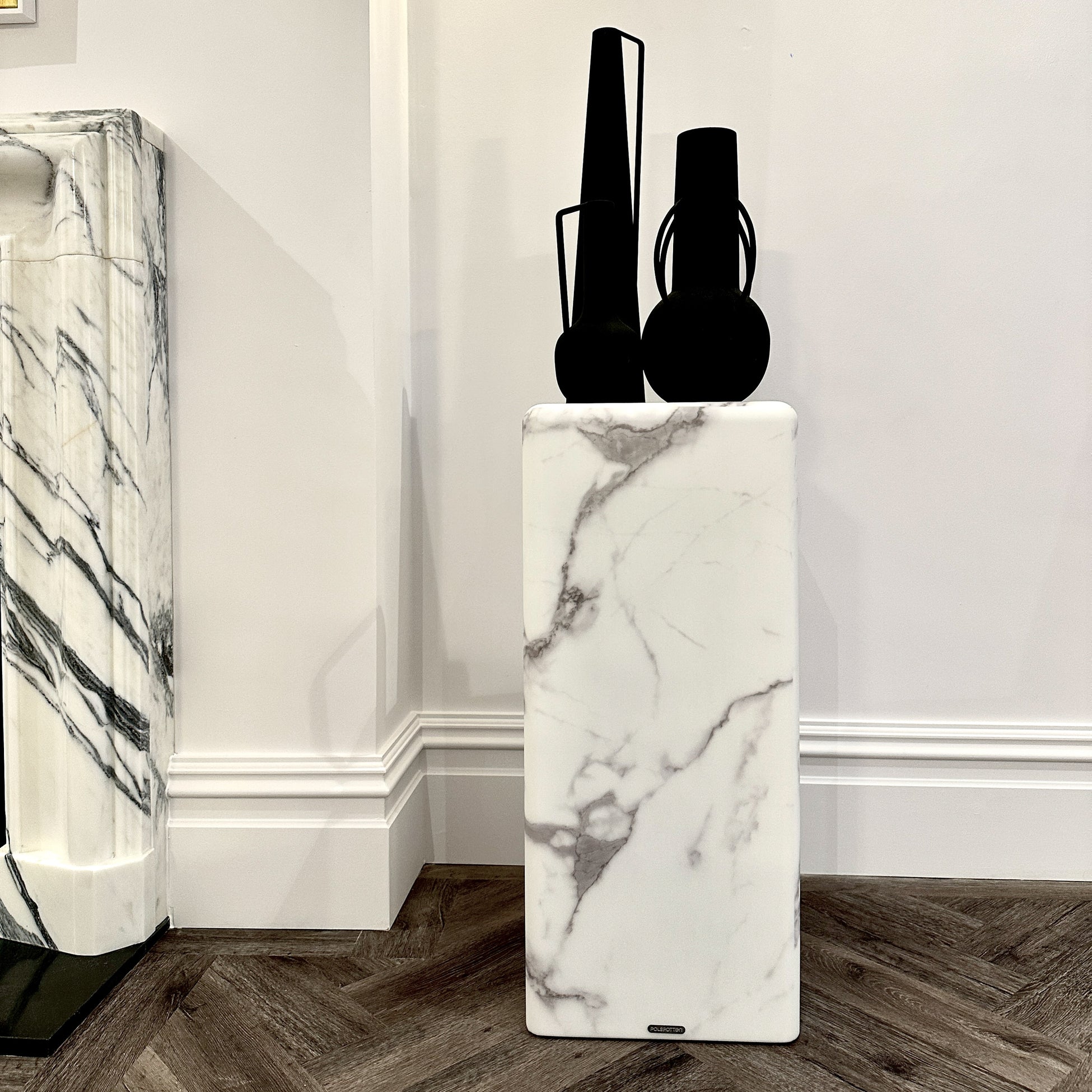 Pols Potten Poria Large Pillar in Faux White Marble – Shropshire Design