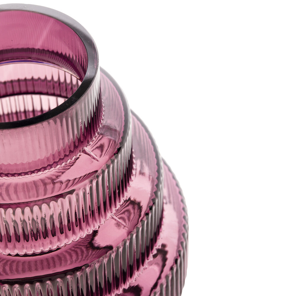 Pols Potten Steps Vase in Purple Glass – Large – Shropshire Design