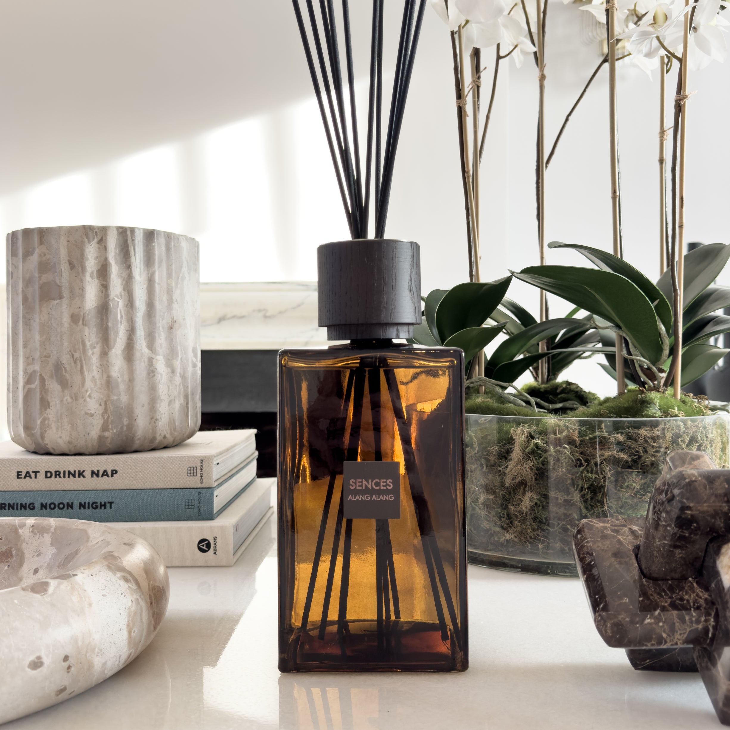 Enormous Amora Reed Diffuser with Amber Glass Bottle – Shropshire Design