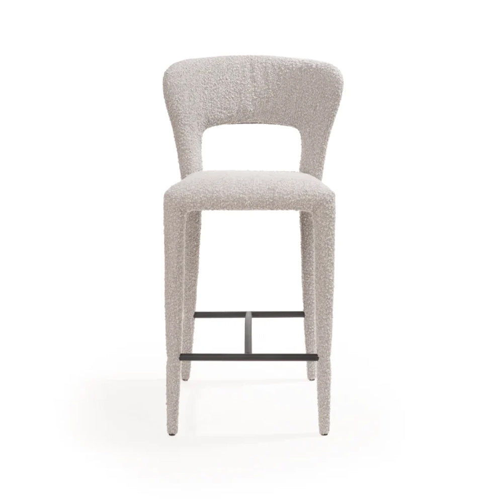 Tommy Franks Pari I Bar Stool - Chex Boucle Steam – Shropshire Design