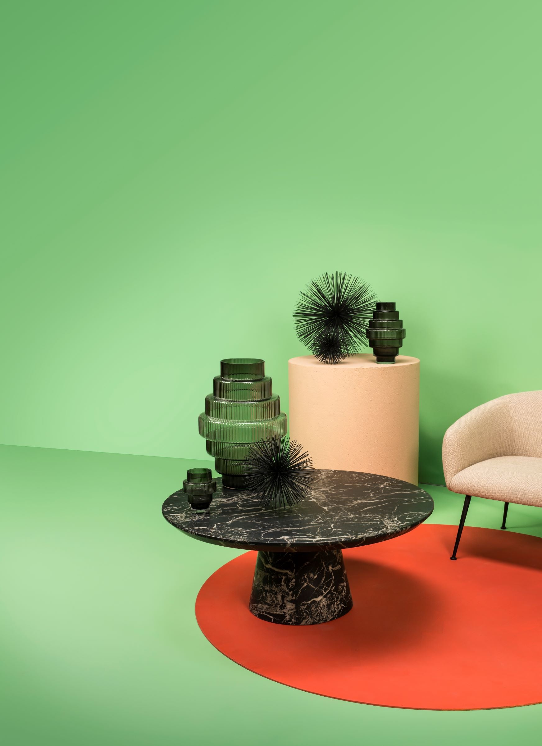 Pols Potten Royale Disc Coffee Table with Black Faux Marble – Shropshire Design