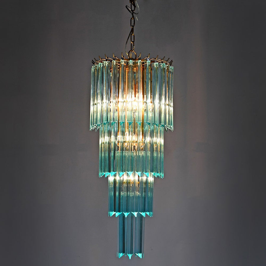 Azurine Cascading Chandelier with Blue Glass – Shropshire Design