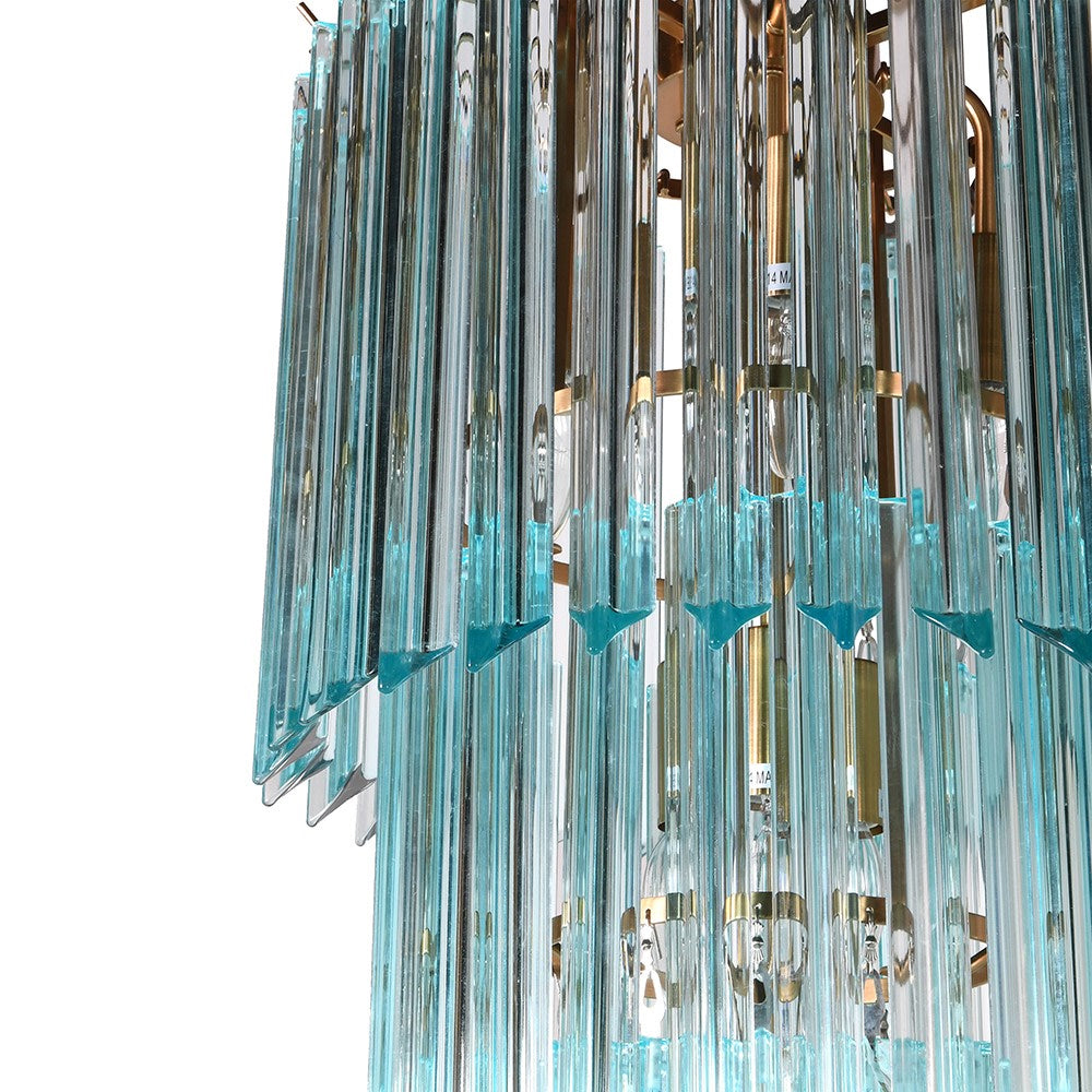 Azurine Cascading Chandelier with Blue Glass – Shropshire Design