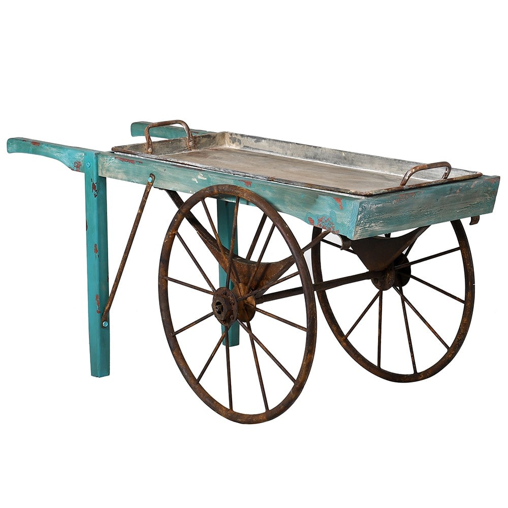 Kuaza Cart Unit with Blue Distressed Finish – Shropshire Design