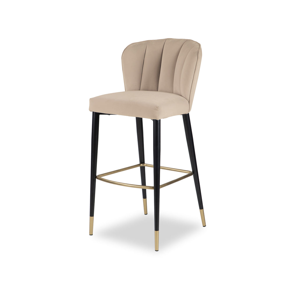 Liang & Eimil Maya Bar Stool with Toscana Latte Velvet – Shropshire Design