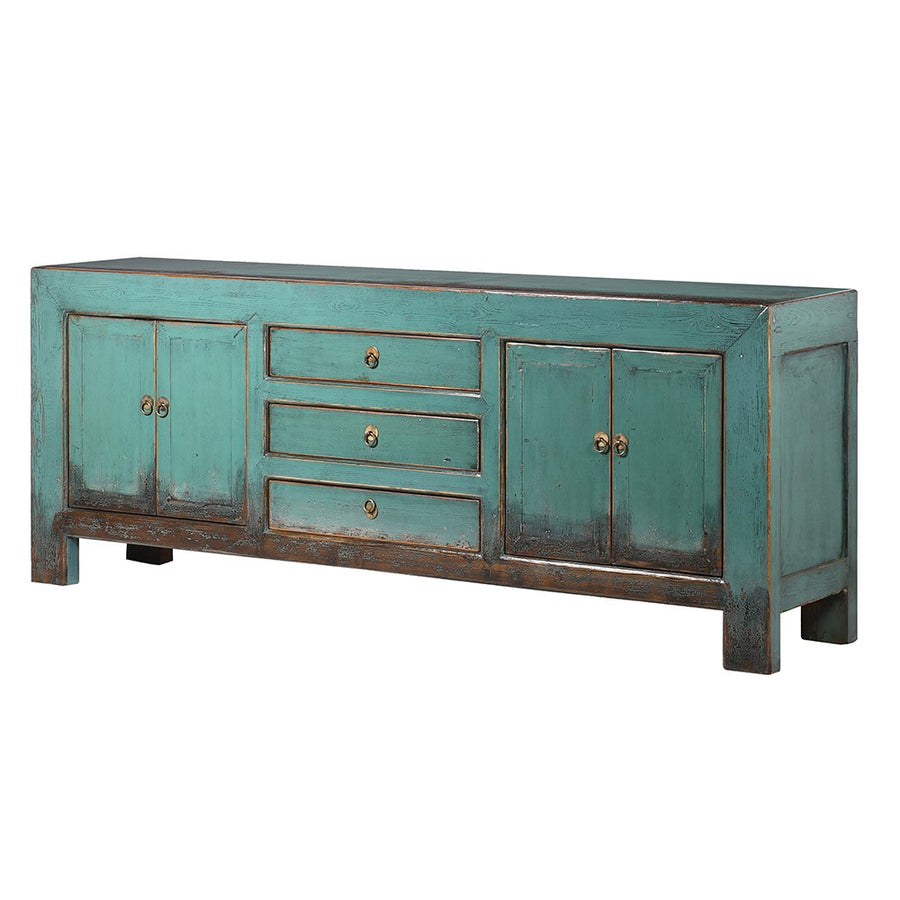 Lingbao Turquoise Sideboard with 4 Doors and 3 Drawers – Shropshire Design