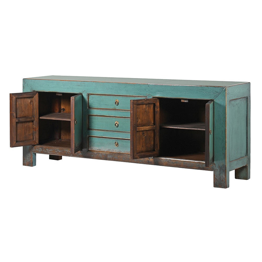 Lingbao Turquoise Sideboard with 4 Doors and 3 Drawers – Shropshire Design