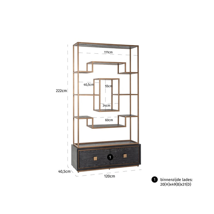 Richmond Interiors Hunter Display Unit with 2 Drawers – Shropshire Design